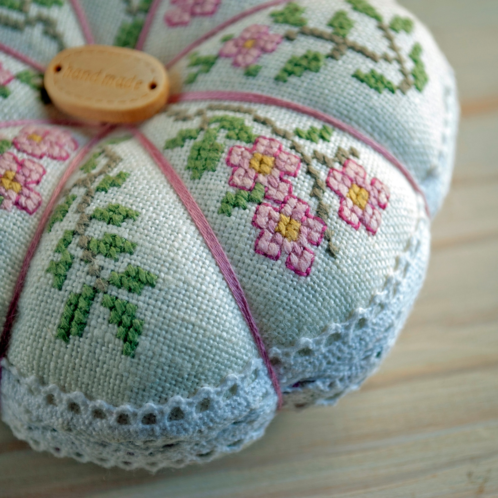 Cross Stitch Pattern Round Pincushion Spring Blossom PDF - Etsy