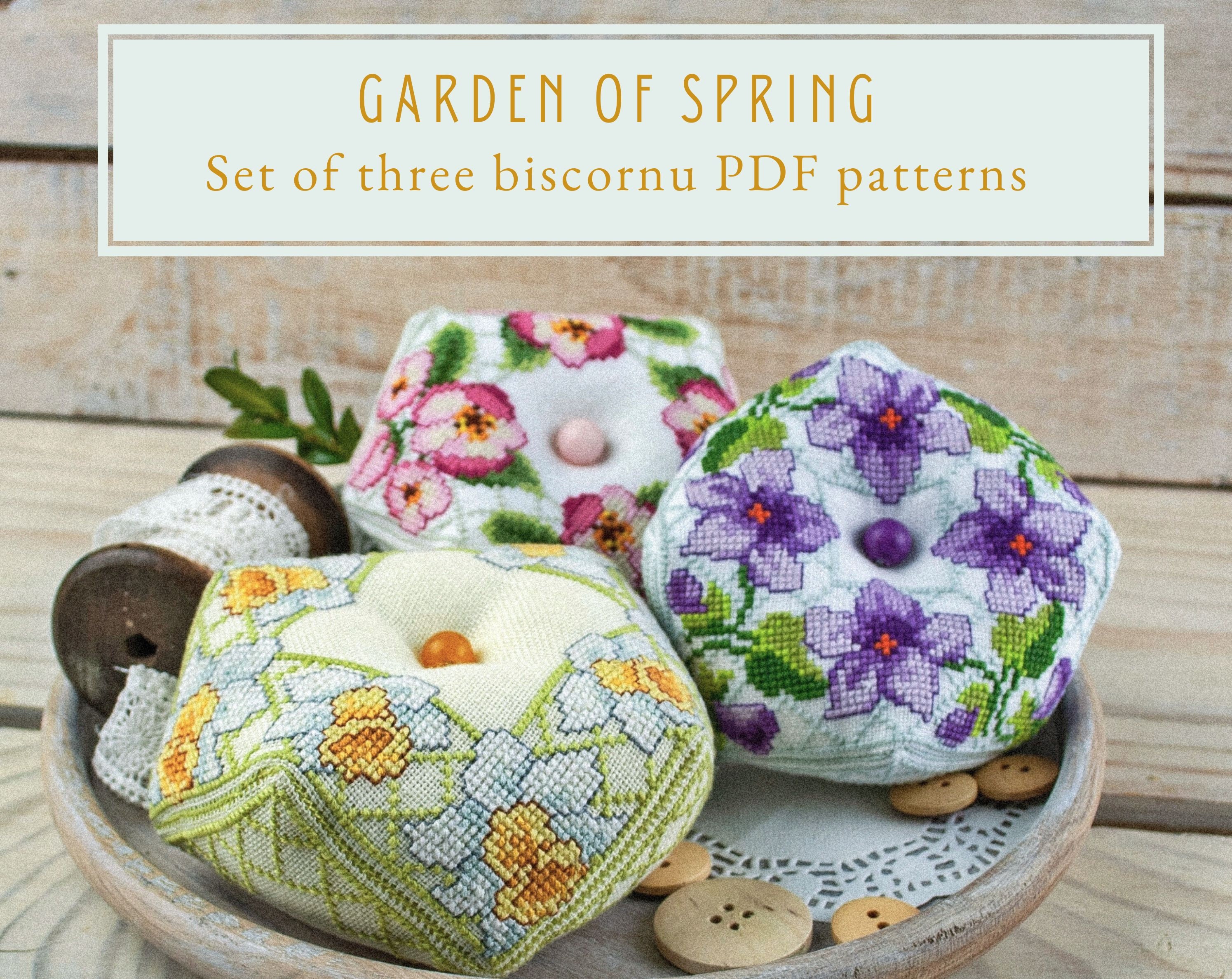 Set of Provence Style Cross Stitch Patterns Garden of Spring - Etsy