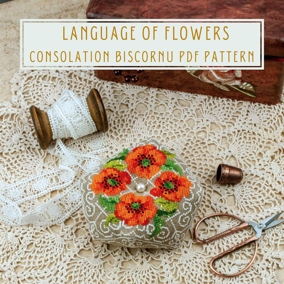 Cross Stitch Pattern for Biscornu Consolation From Language of Flowers ...