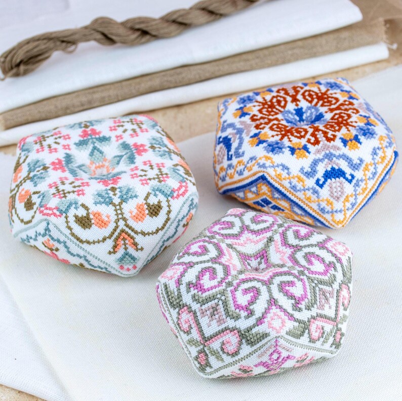 Set of Three Biscornu Patterns PDF – Cross Stitch Pincushions – Ladies ...
