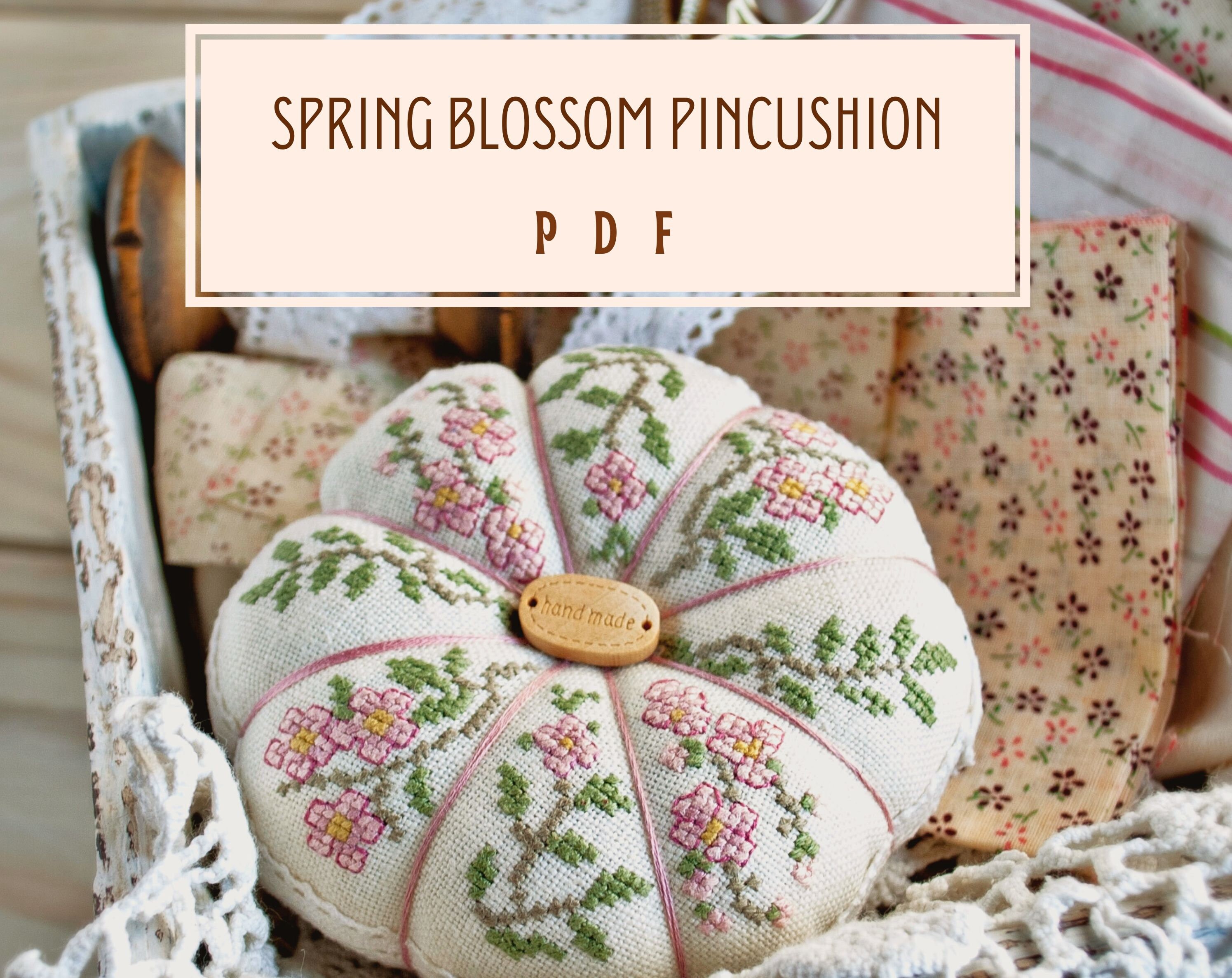 Cross Stitch Pattern Round Pincushion Spring Blossom PDF - Etsy