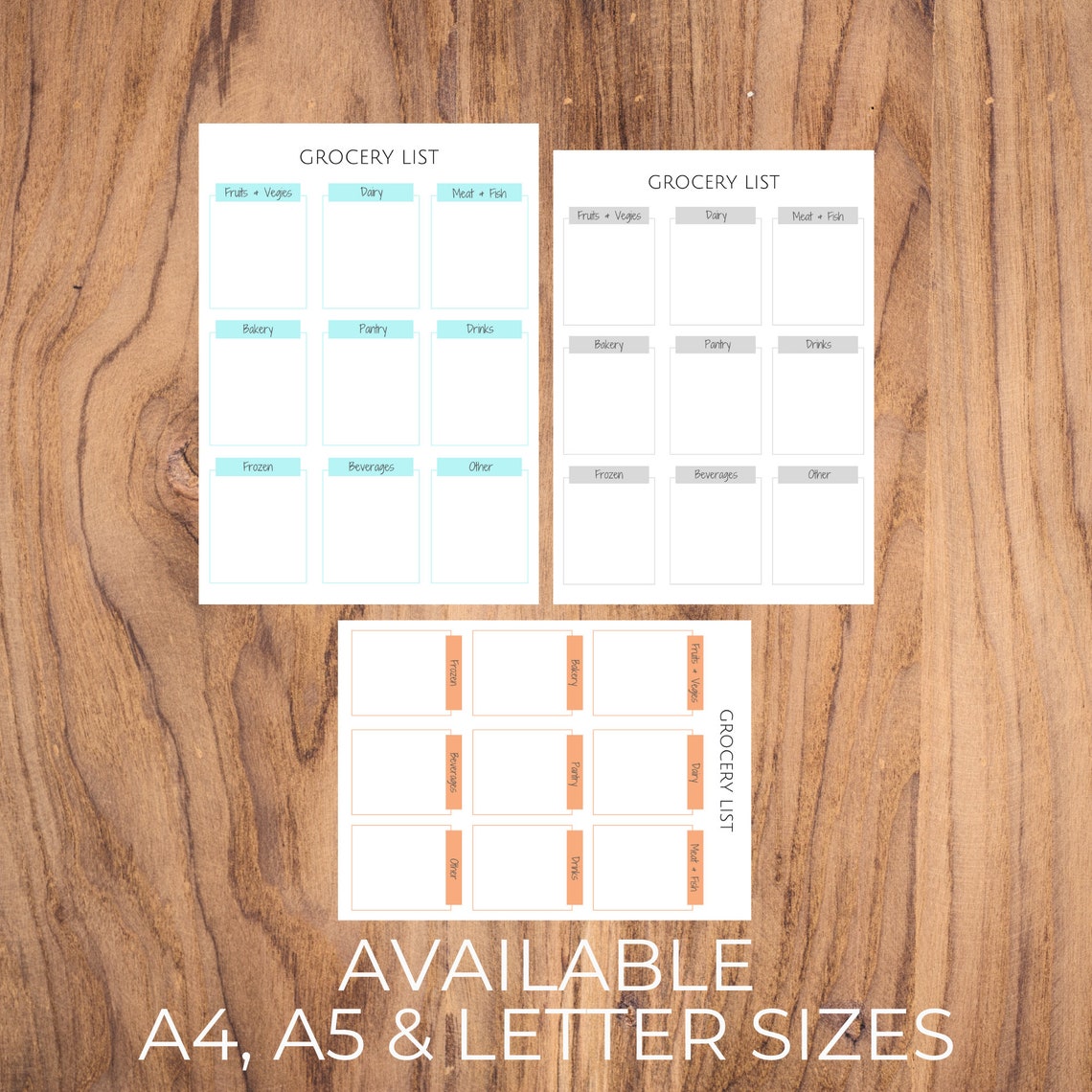 Grocery Checklist Planner Printable - Printable Grocery List Planner ...