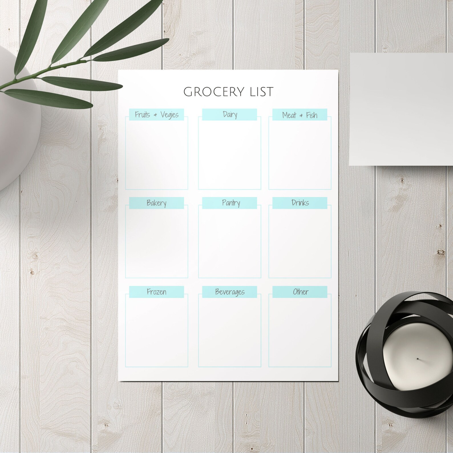 Grocery Checklist Planner Printable - Printable Grocery List Planner ...