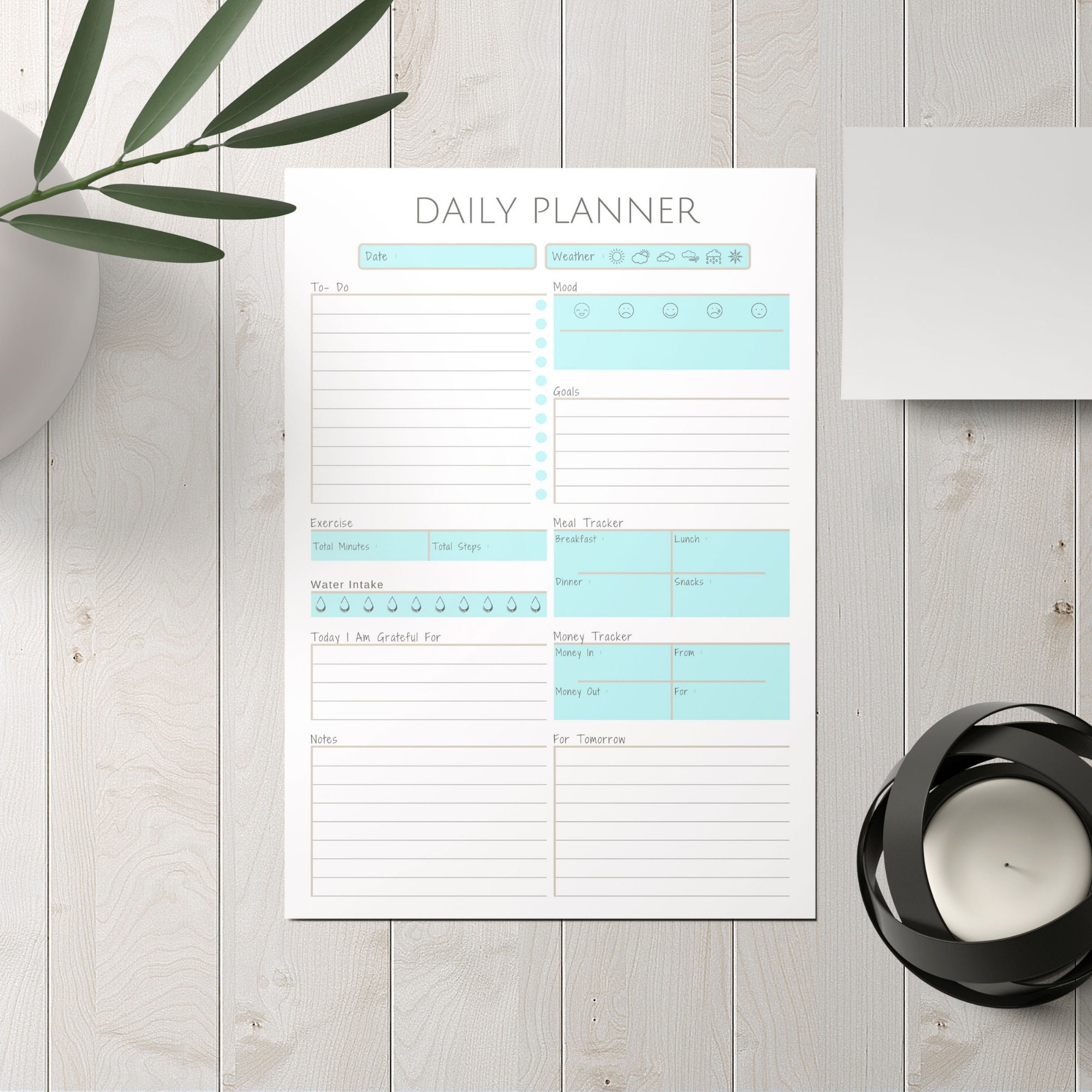 Daily Planner, Daily Planner Printable, Daily to Do Planner, Daily to ...