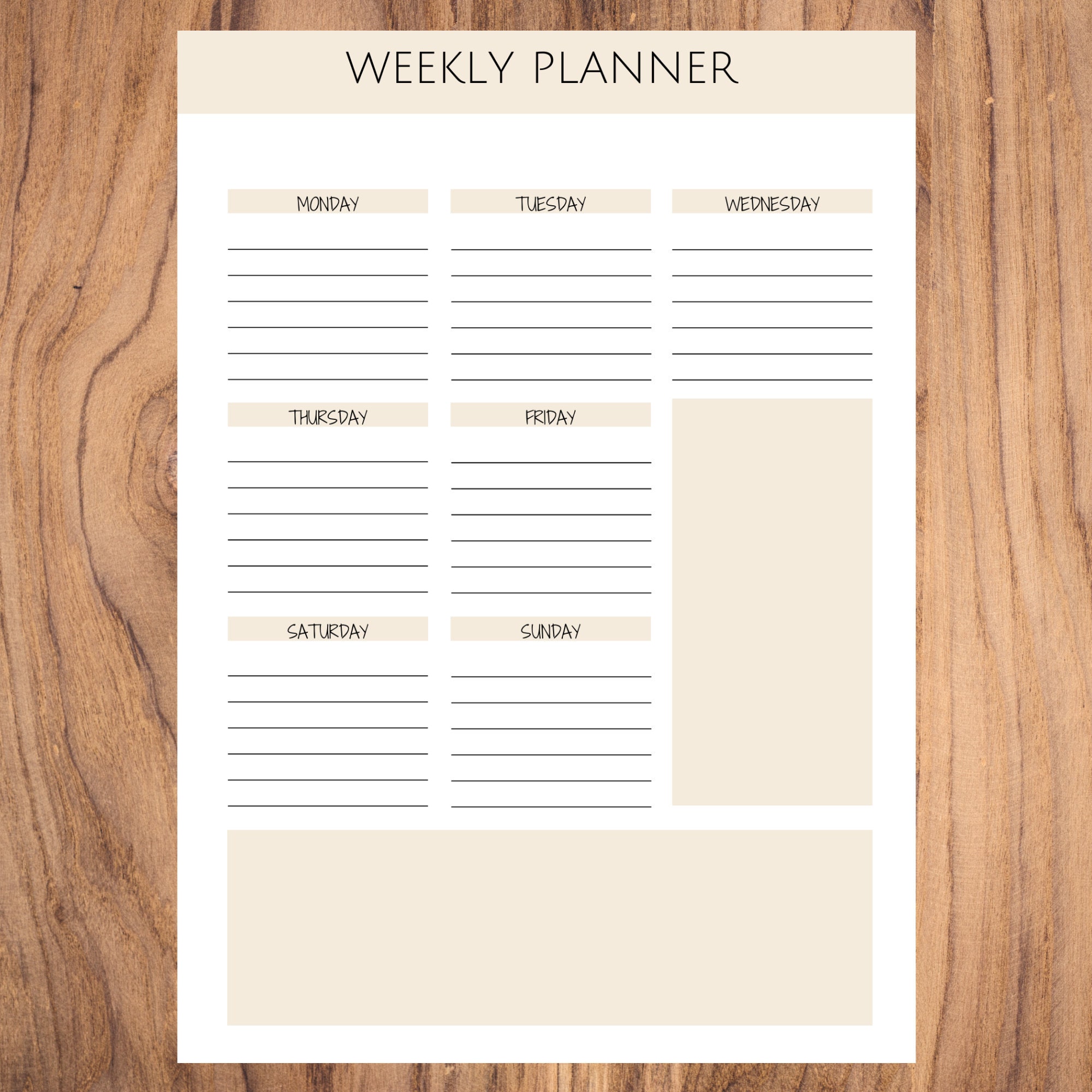 Weekly Planner Printable - Weekly Organizer Digital Planner - Printable ...