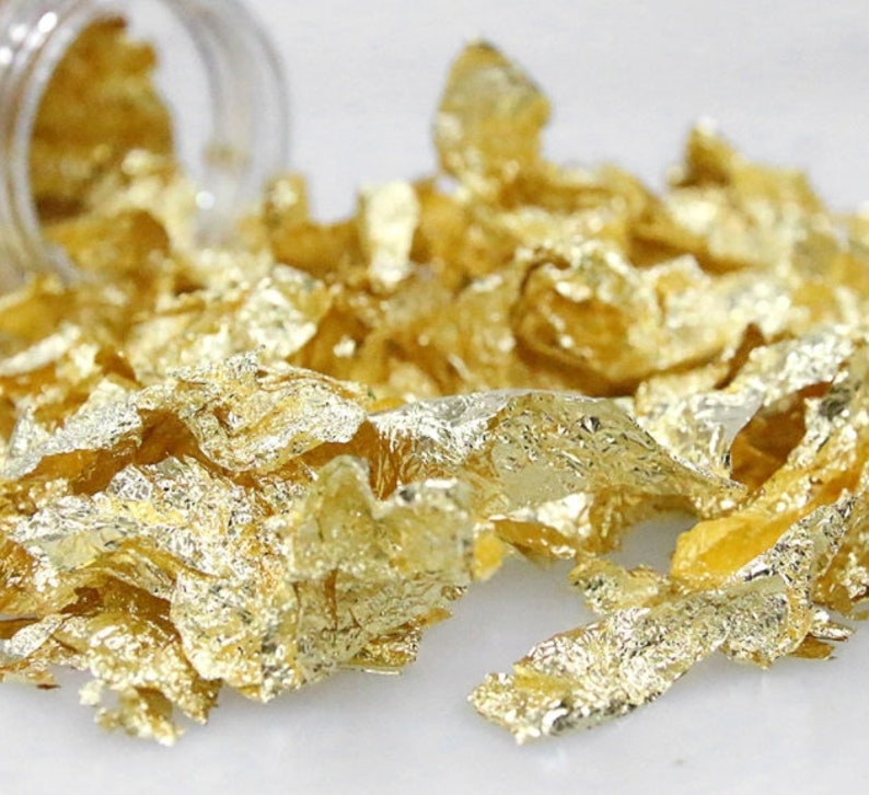 Buy Edible 24K Genuine Gold Leaf Flakes (2g) – Food-grade Real Gold for ...