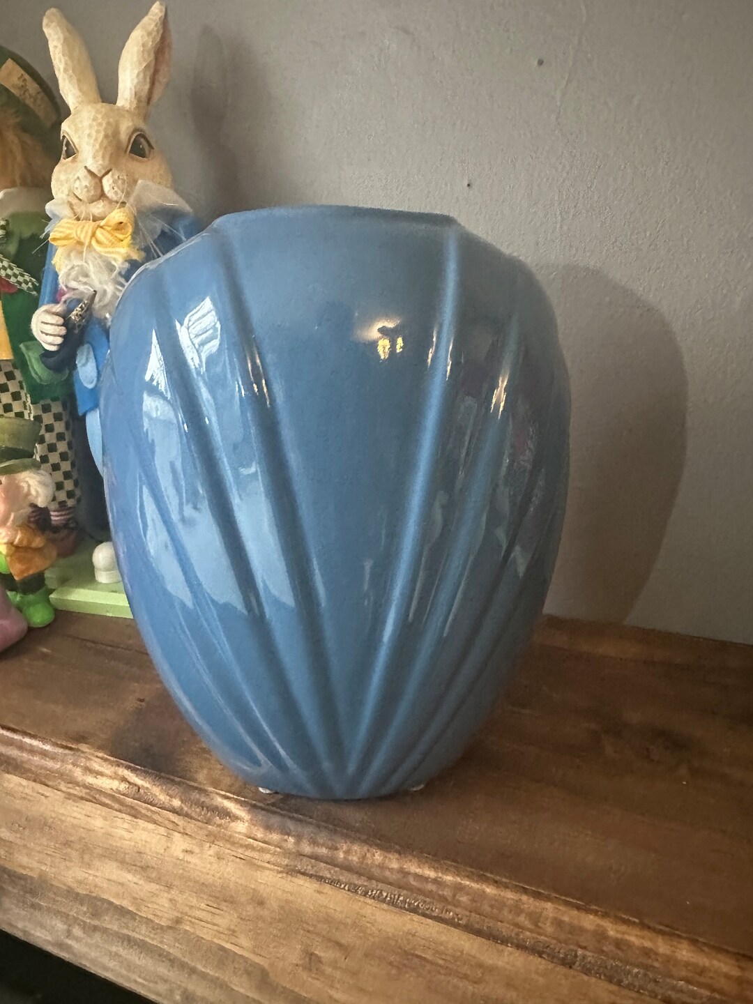 Denim Blue Retro Planter - Etsy