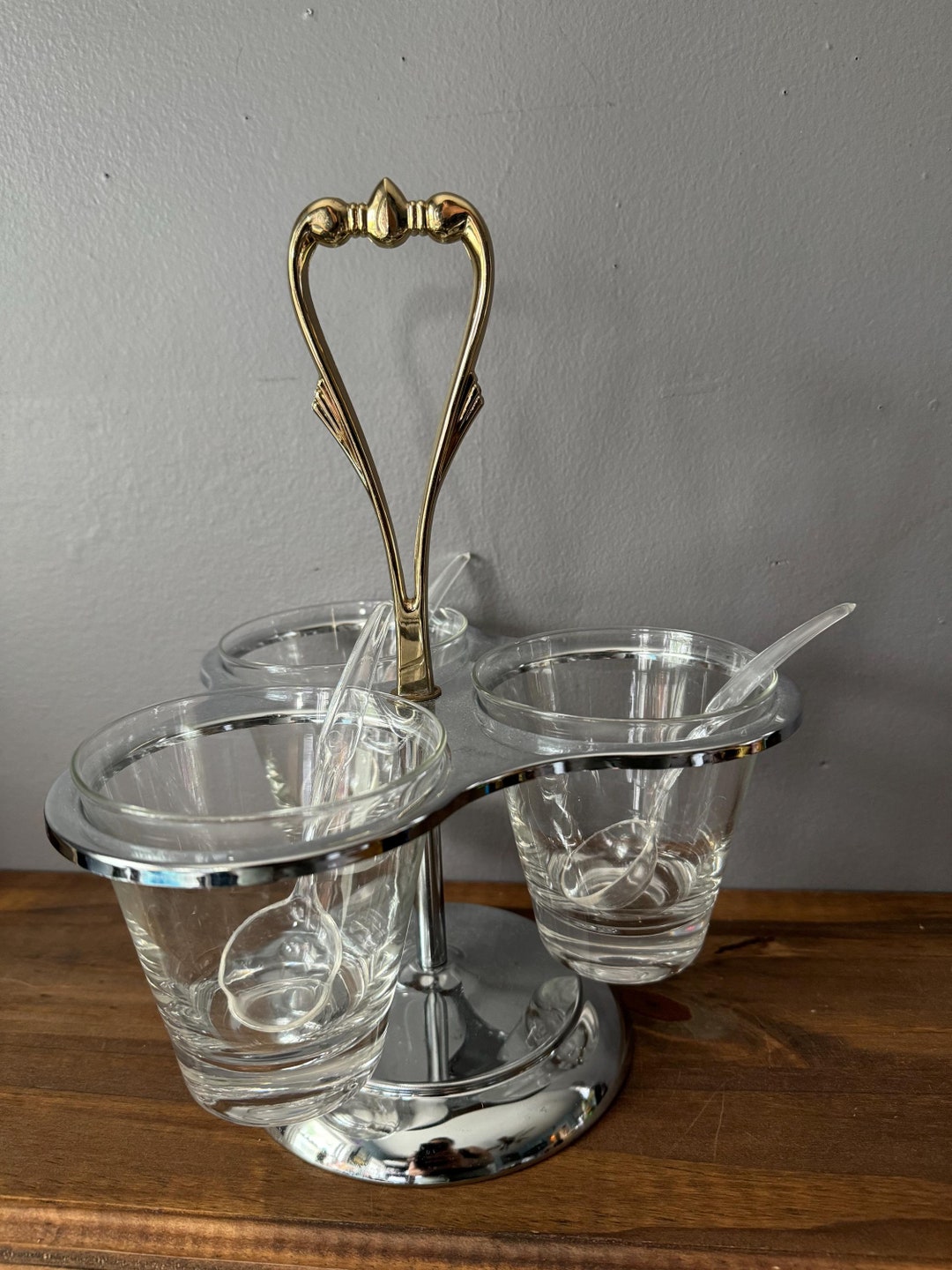 Kromex Chrome Triple Carousel Condiment Server - Etsy