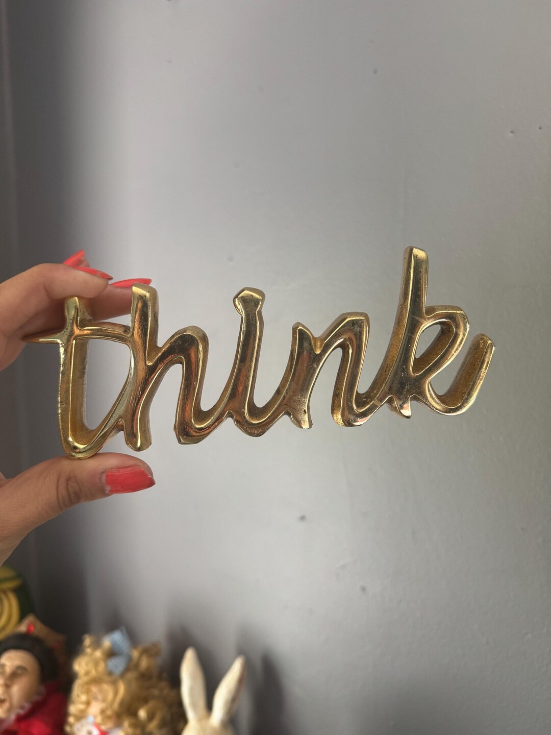 Solid Brass THINK Paperweight Sign - Etsy