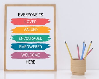 All Are Welcome Class Poster - Etsy