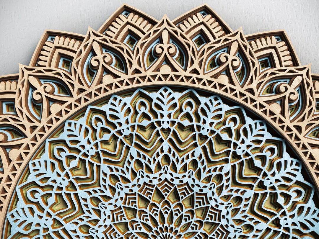 3D Mandala SVG Files, Layered Mandala DXF Cut Files, Laser Cut Mandala ...