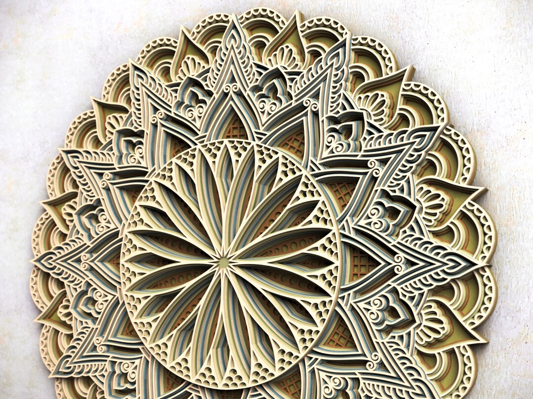 3D Mandala SVG Files, Layered Mandala DXF Cut Files, Laser Cut Mandala ...