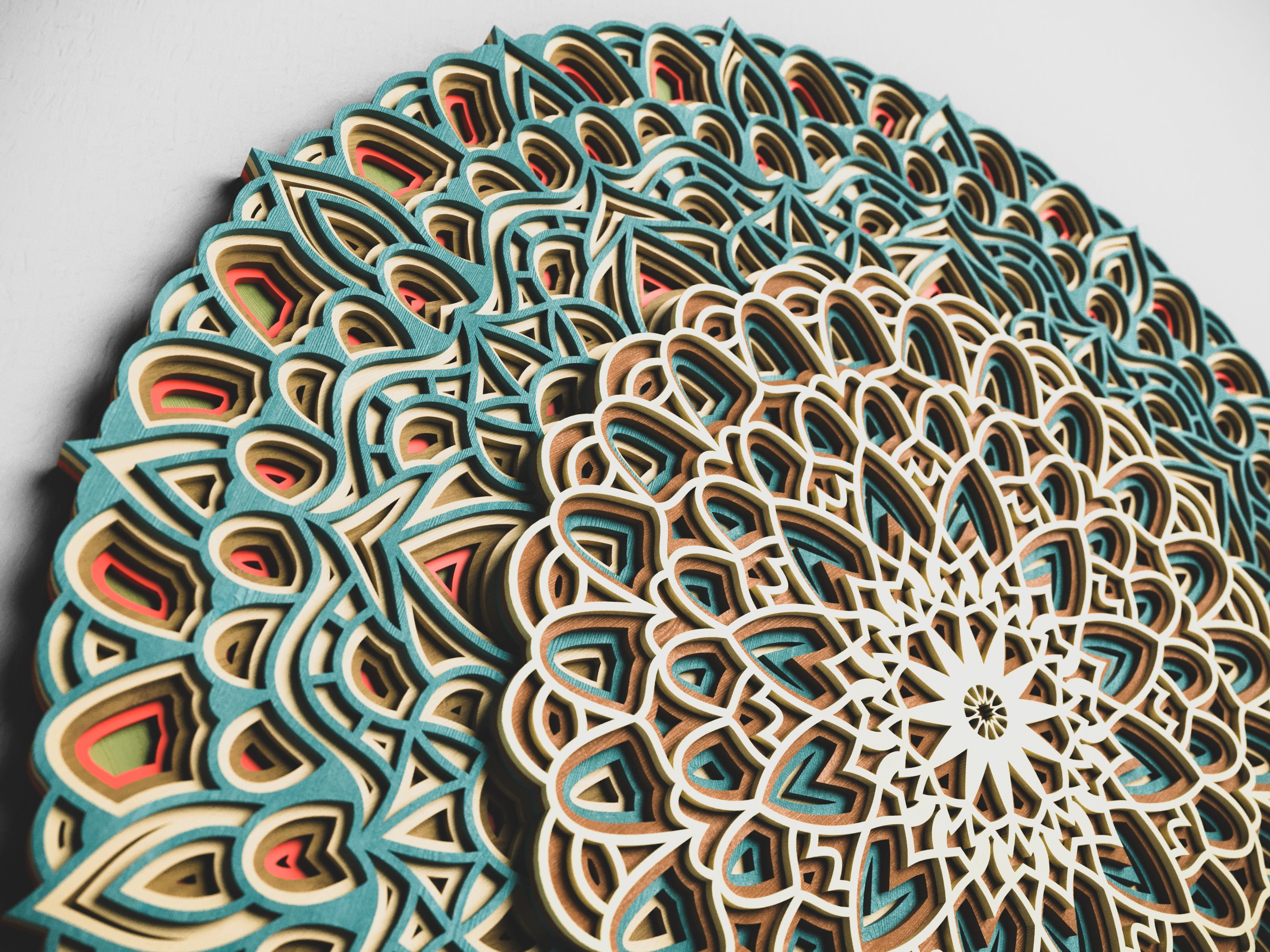 3D Mandala SVG Files, Layered Mandala DXF Cut Files, Laser Cut Mandala ...