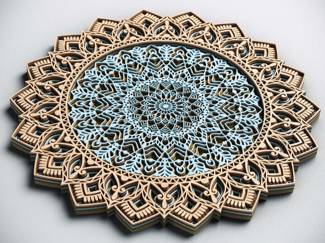 3D Mandala SVG Files Layered Mandala DXF Cut Files Laser Cut | Etsy