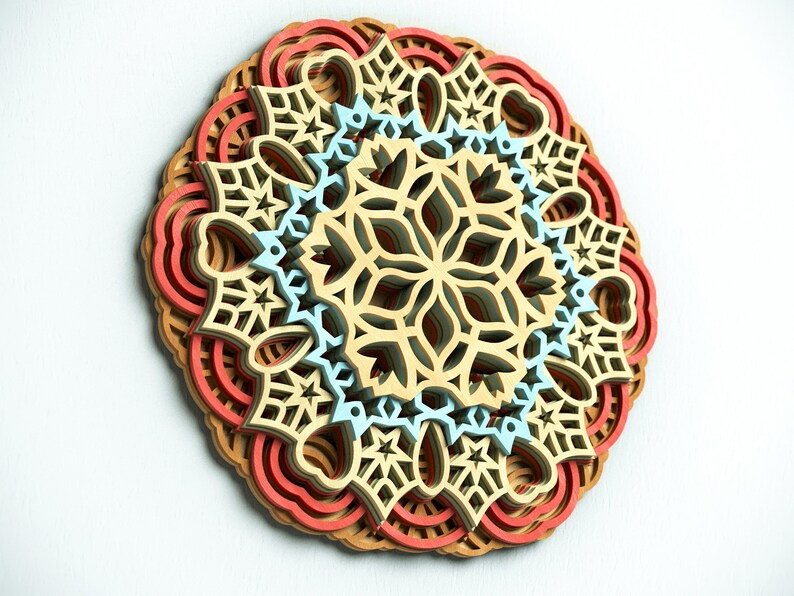 3D Mandala SVG Files, Layered Mandala DXF Cut Files, Laser Cut Mandala ...