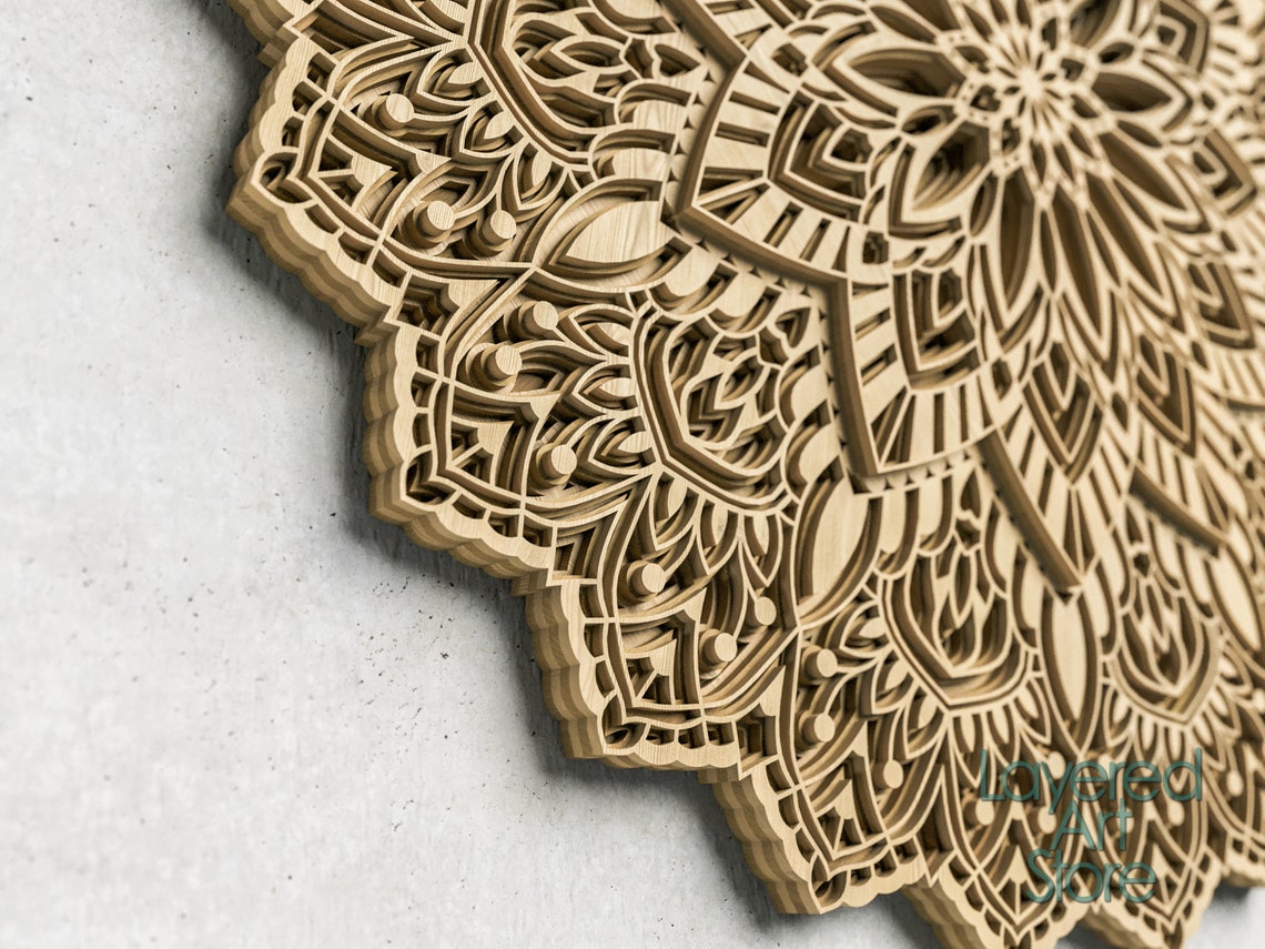 3D Mandala SVG Files, Layered Mandala DXF Cut Files, Laser Cut Mandala ...