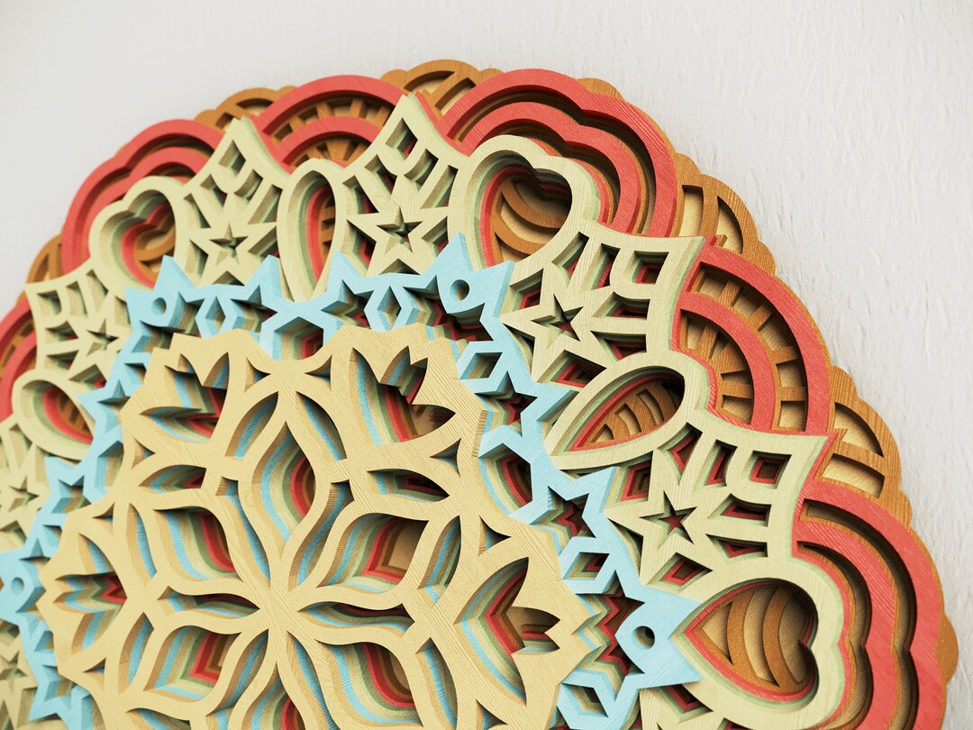 3D Mandala SVG Files, Layered Mandala DXF Cut Files, Laser Cut Mandala ...