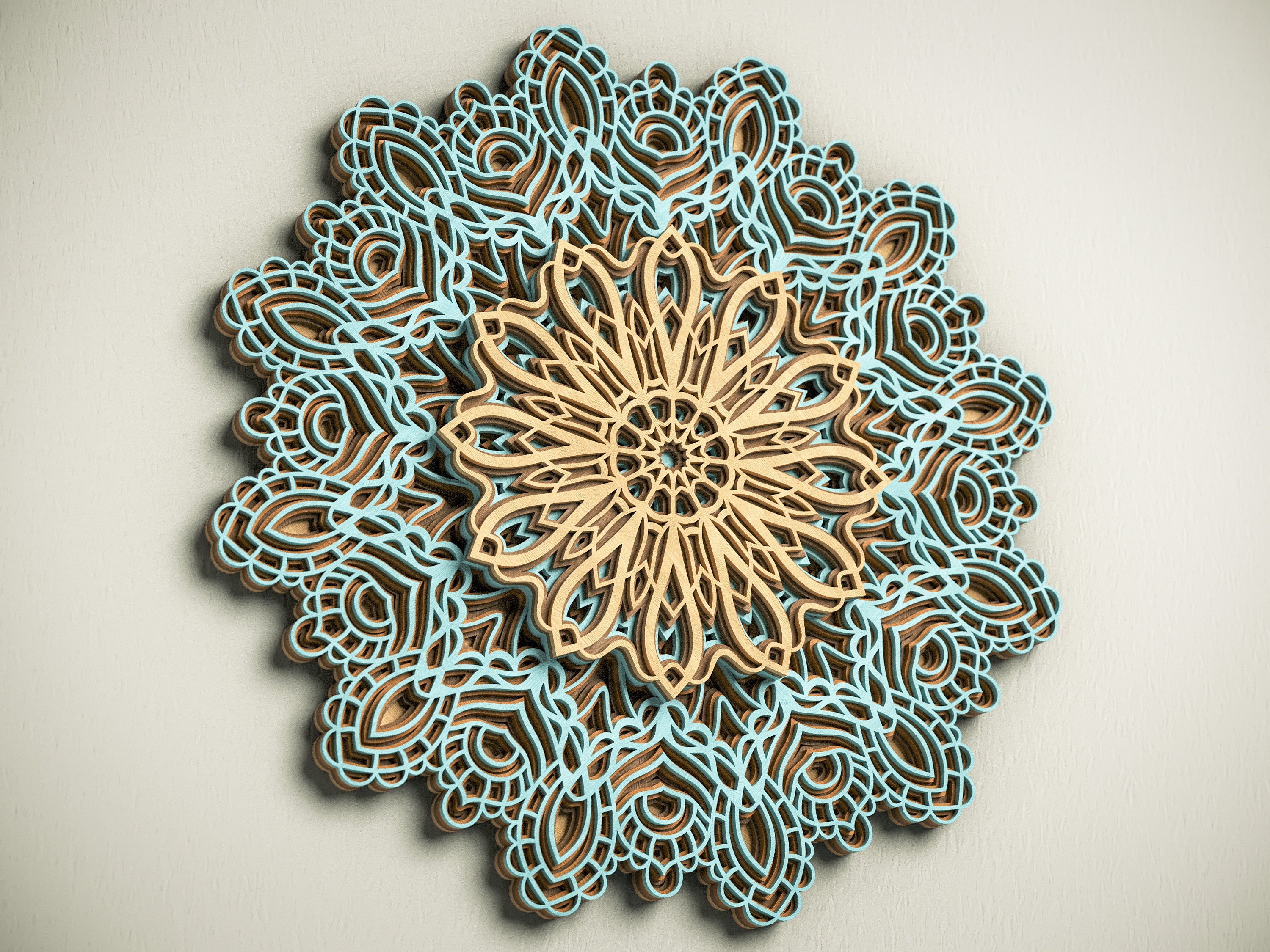 3D Mandala SVG Files, Layered Mandala DXF Cut Files, Laser Cut Mandala ...