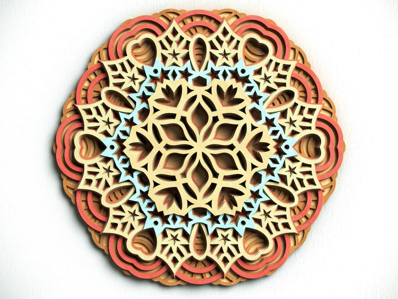 3D Mandala SVG Files, Layered Mandala DXF Cut Files, Laser Cut Mandala ...
