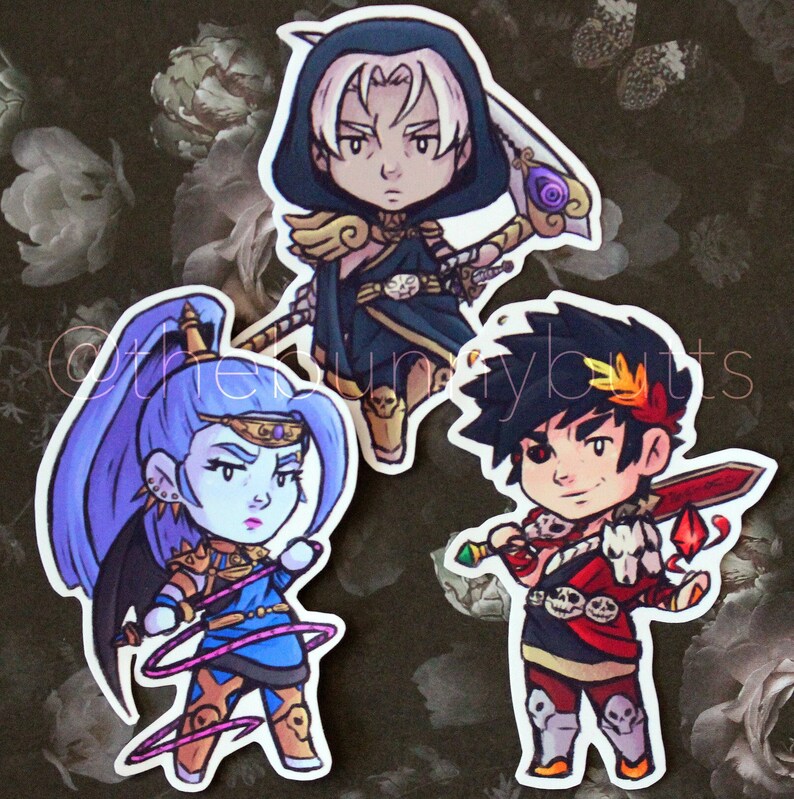 Hades Chibi Sticker Set Zagreus Thanatos and Meg - Etsy