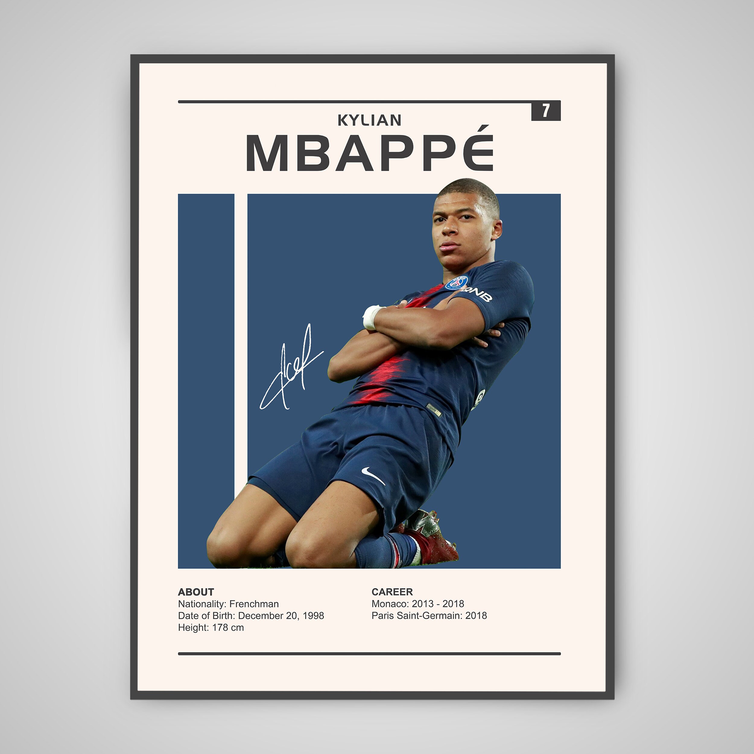 Kylian Mbappe Print Kylian Mbappe Poster PSG Print Football - Etsy