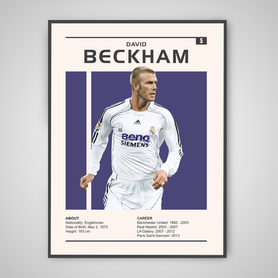 David Beckham Poster England Footballer Print Soccer Gifts - Etsy