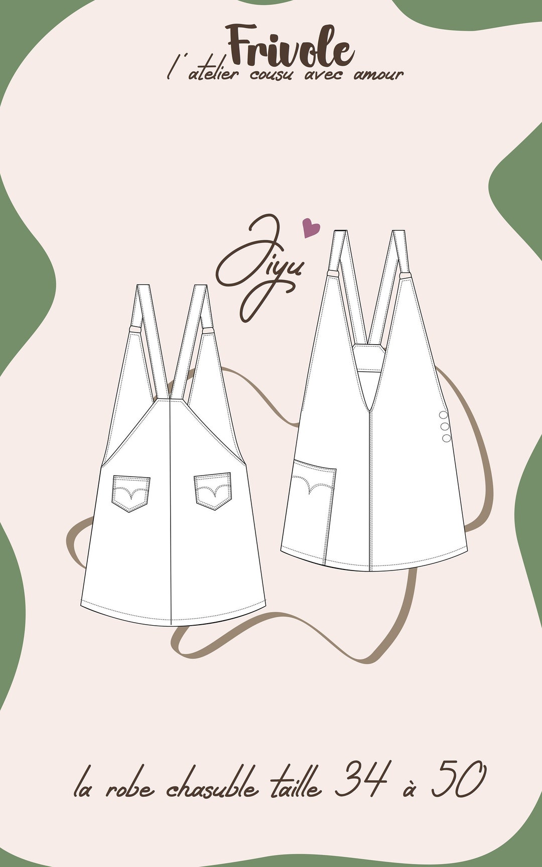 Overall Dress Pattern, Trapeze, Chasuble, Jiyu, Digital File, Printed ...