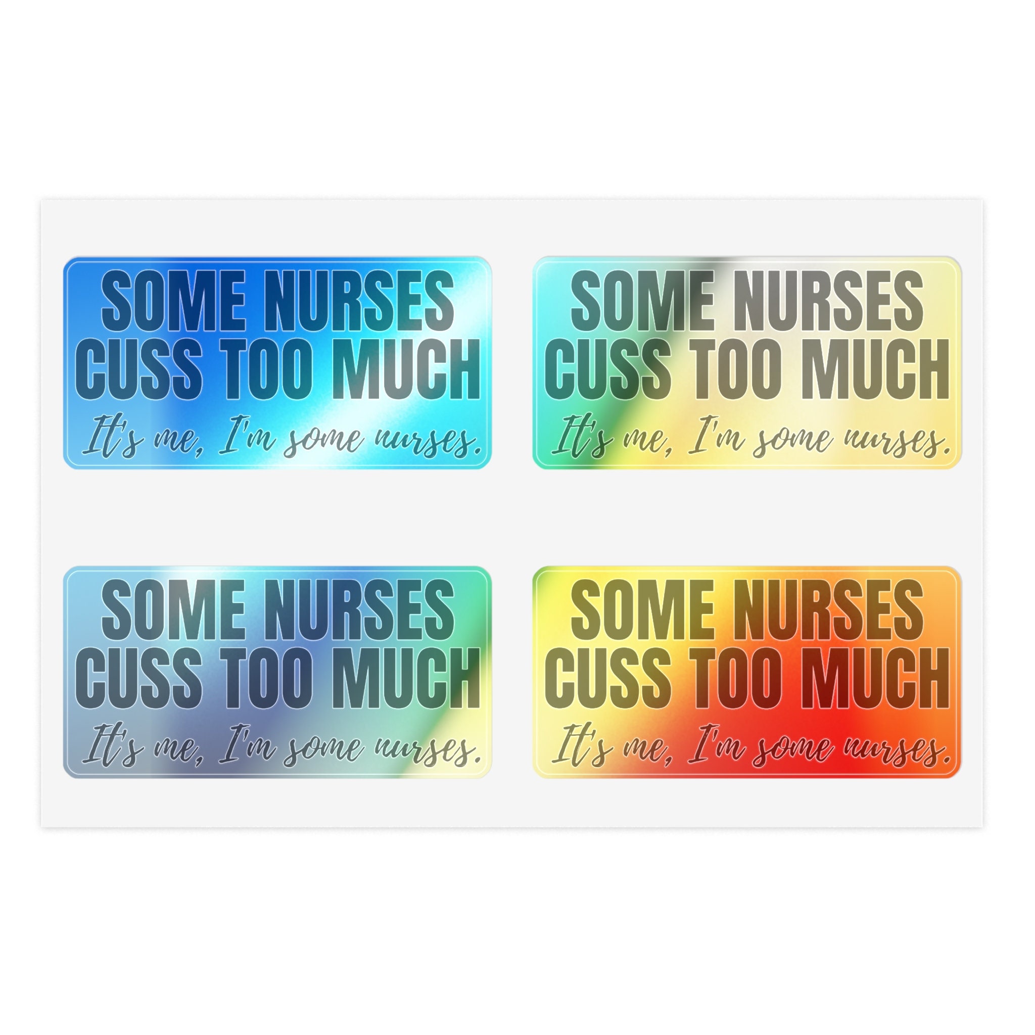 Swearing Nurse Sticker Sheets Nurses Cuss Sticker for Laptop Nurses ...