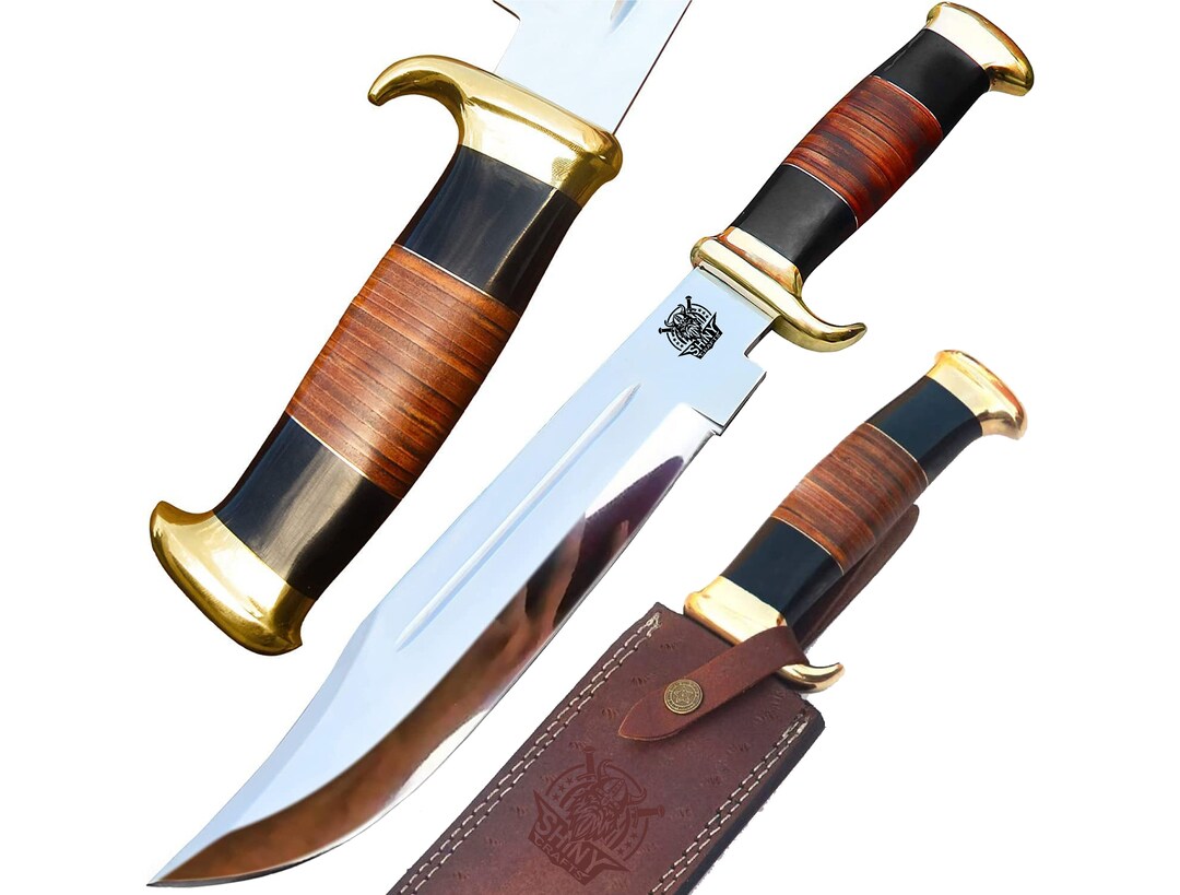 18" Large Handmade Bowie Knife, Crocodile Dundee Knife D2 Steel ...