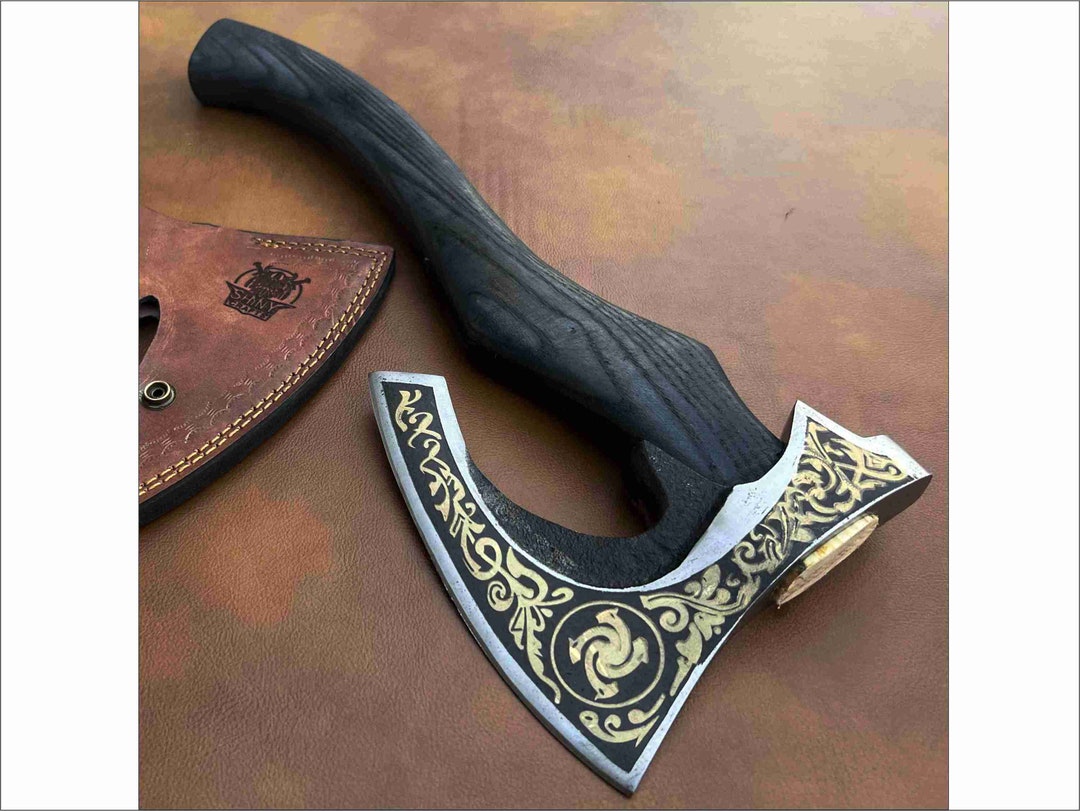 Viking Axe Real | Viking Throwing Axe | Leather Handle Axe,husband Gift ...