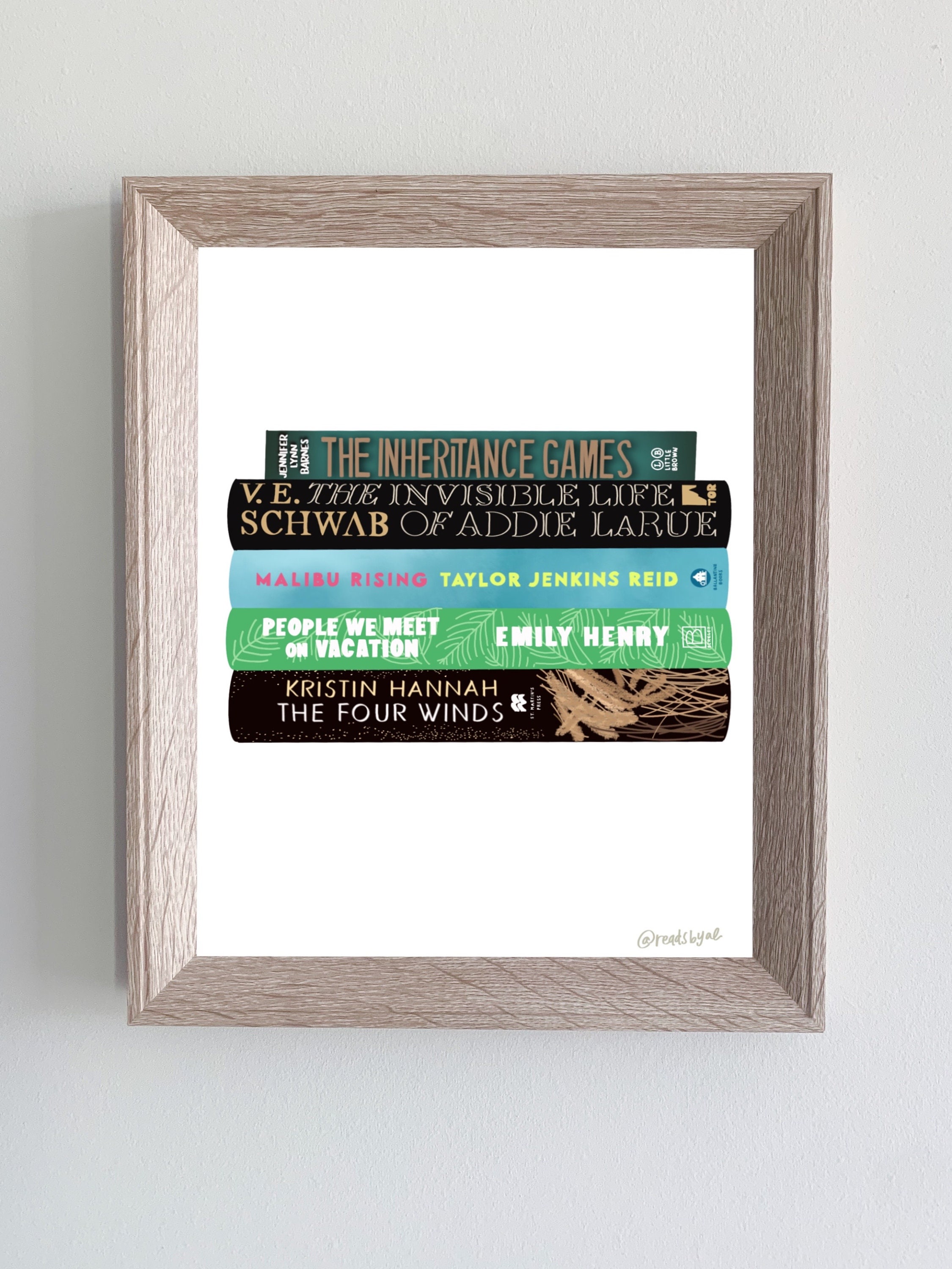 Custom Book Stack ILLUSTRATION Digital Print - Etsy