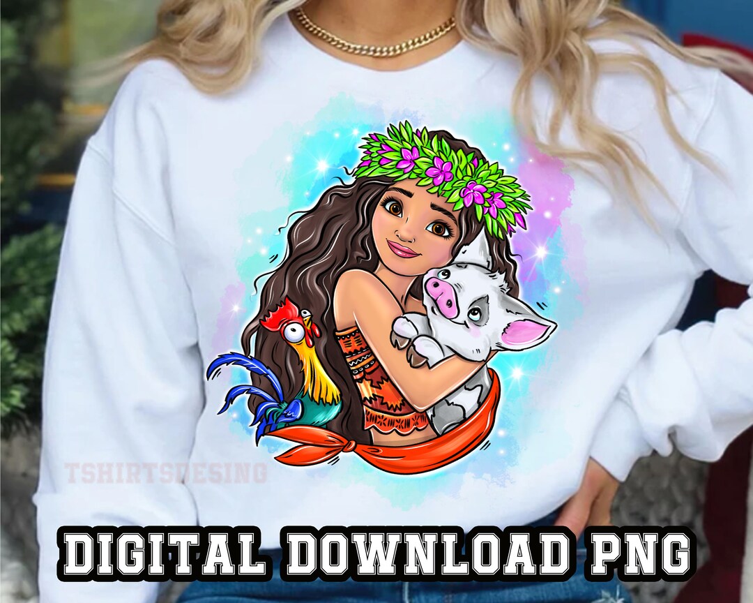 Moana Princess Moana 1PNG Files Sublimation Princess Design Hand Drawn ...
