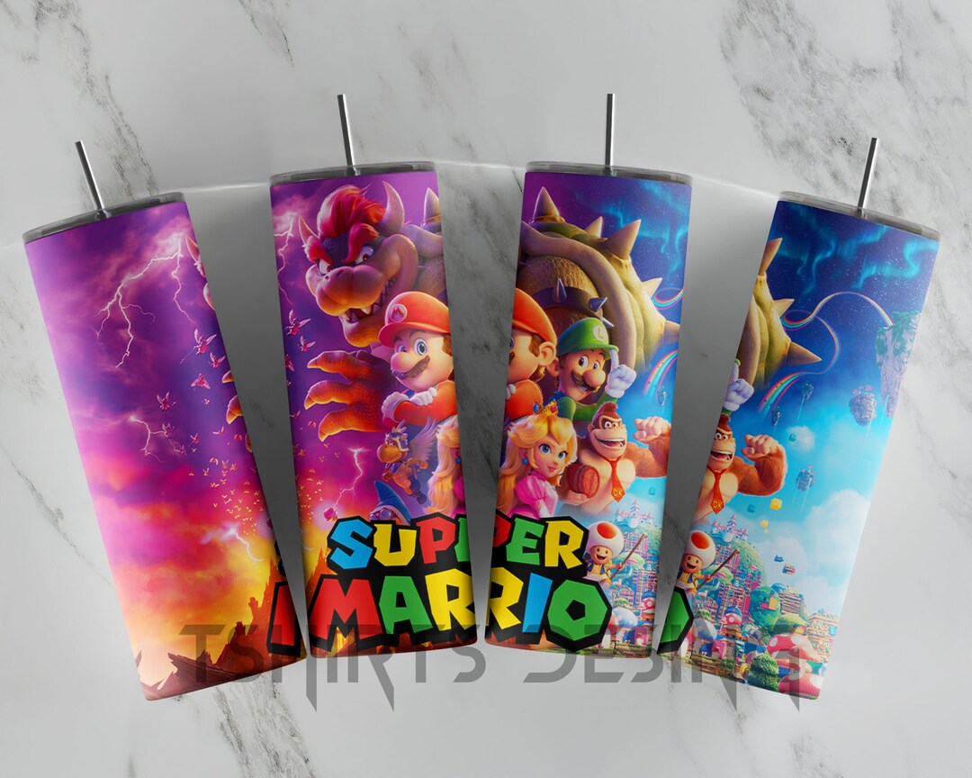 Super Mario New Tumbler Wrap Bundle, 20oz Skinny Tumbler Png, Mario ...