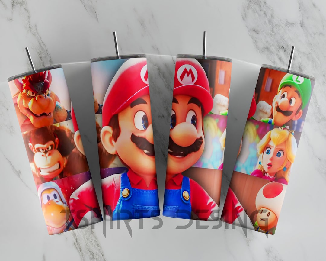 Super Mario New Tumbler Wrap Bundle, 20oz Skinny Tumbler Png, Mario ...