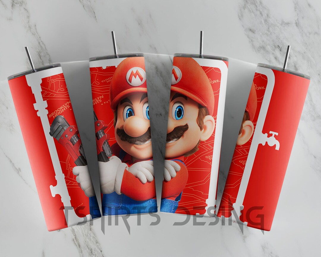 Super Mario New Tumbler Wrap Bundle, 20oz Skinny Tumbler Png, Mario ...