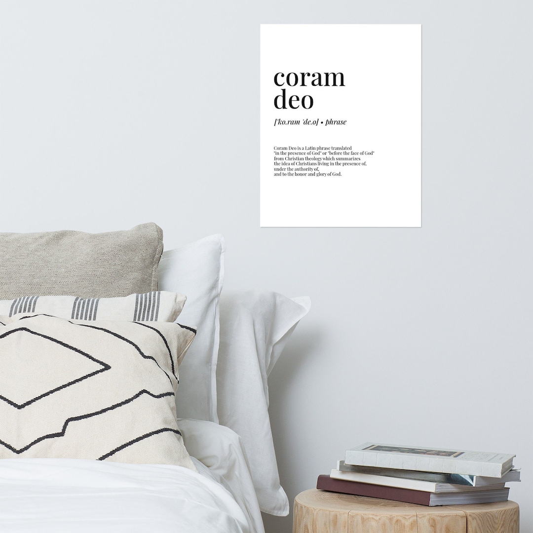 Coram Deo Definition Poster, Christian Quotes, Latin Phrase Print - Etsy