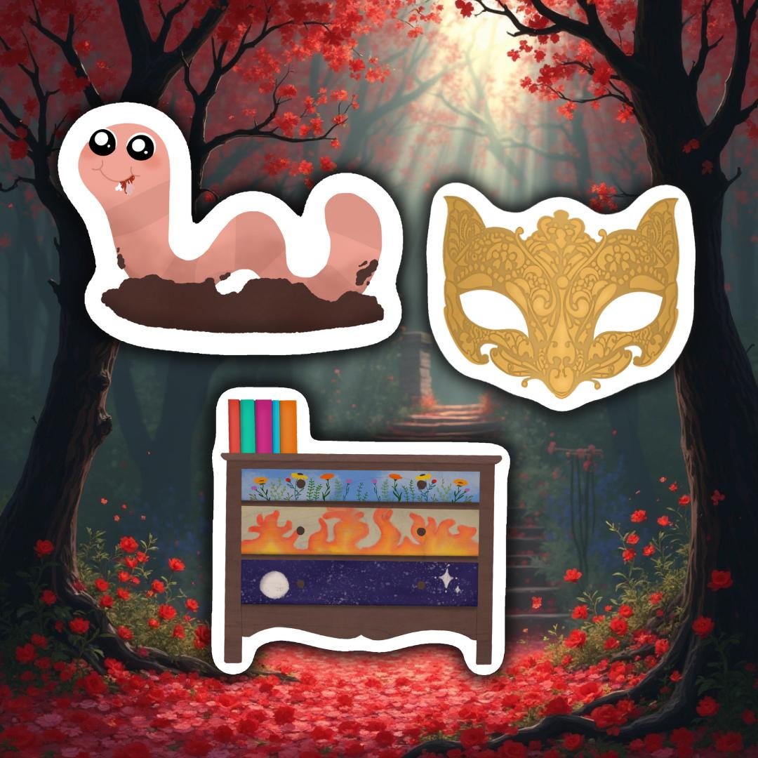 ACOTAR Three Sticker Set | Worm Under the Mountain, Painted Dresser ...