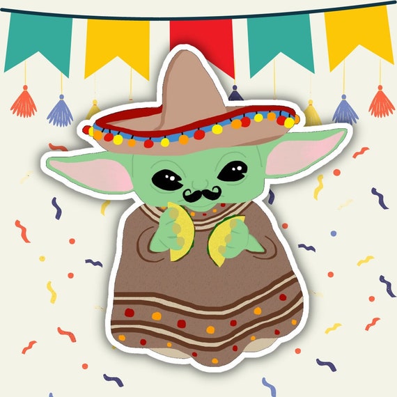 El Grogu Taco Fiesta Star Wars Sticker - Etsy