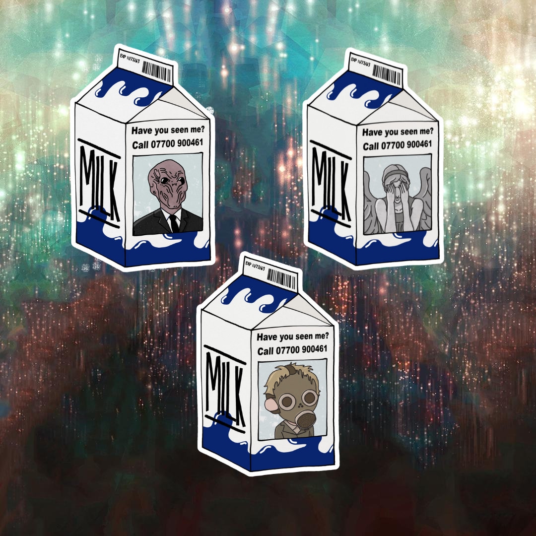 Doctor Who Milk Cartons | Weeping Angel, the Silence, the Empty Child ...