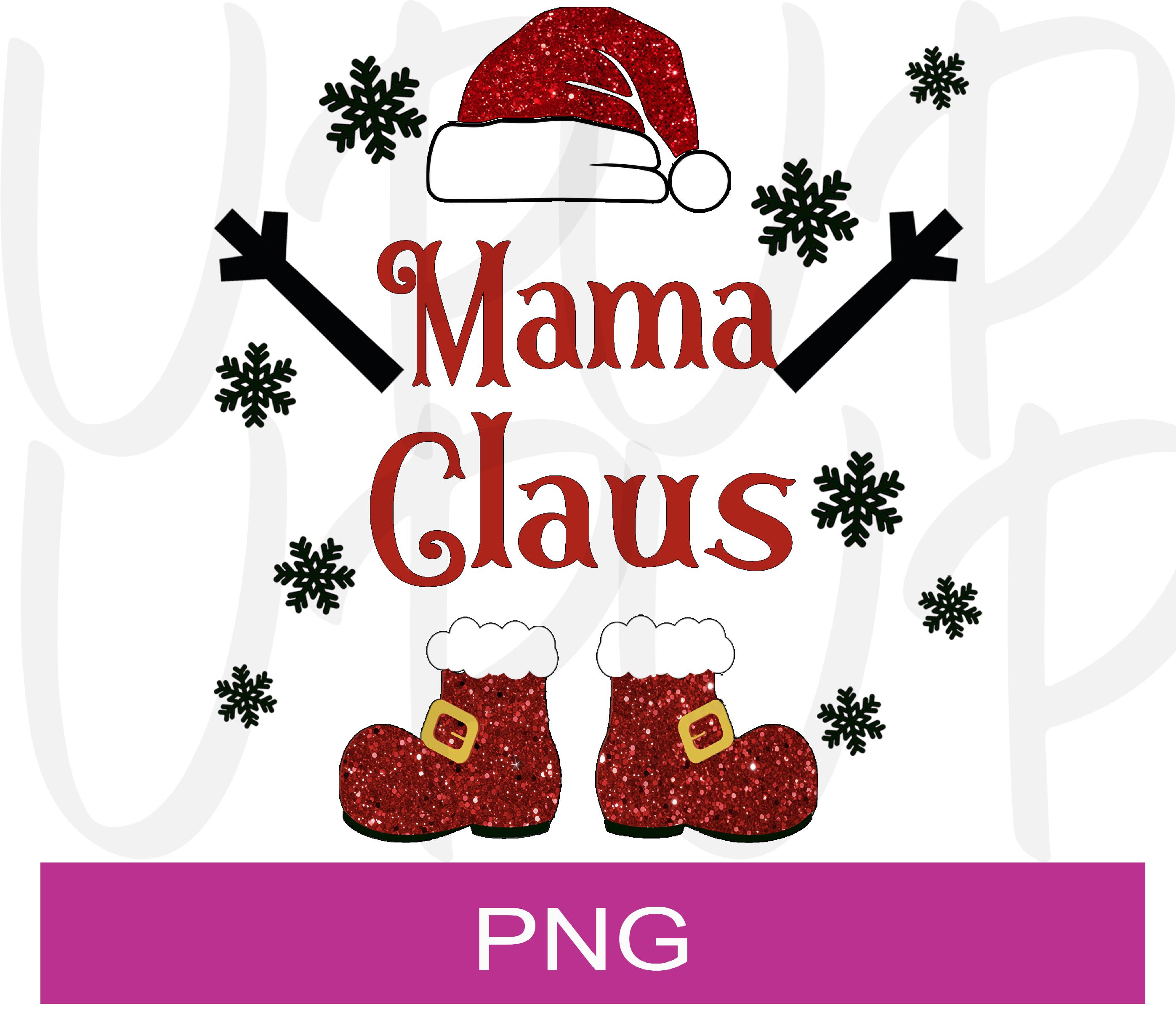 Mama Claus PNG File Christmas PNG File Mama Claus With Red Glitter Look ...