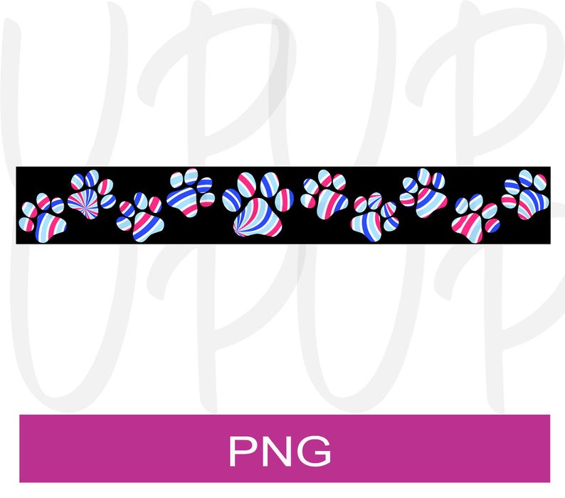 Dog Paw Print Collar Digital File Dog Collar Png Sublimation PNG Dog ...