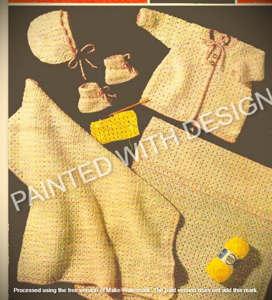 Baby Layette, Matinee Coat, Bonnet, Booties, Bootees, Pram and Cot ...