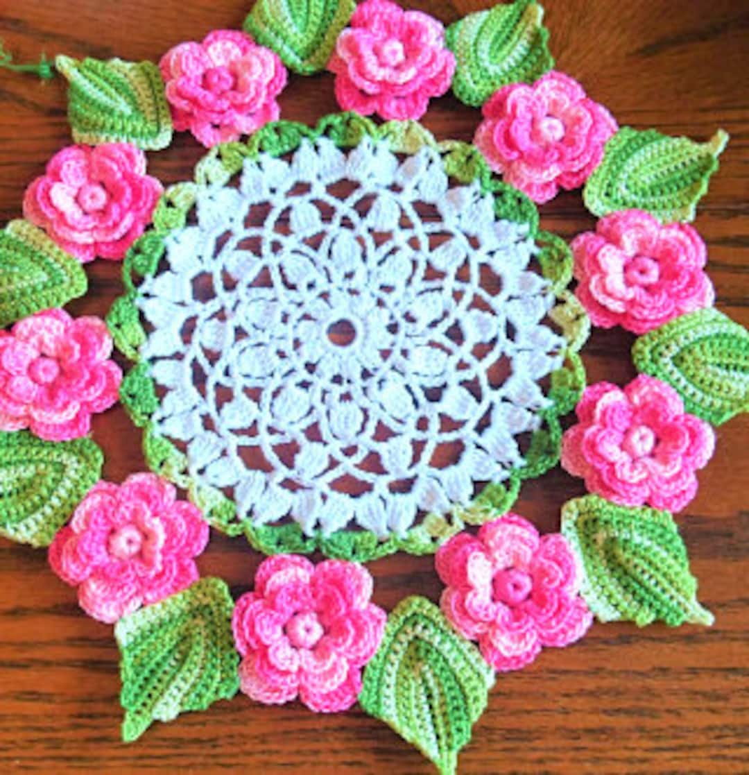 Rose Doily Pattern, Table Doily, Crochet Doily Vintage Crochet Pattern ...
