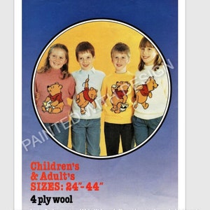 Winnie the Pooh, Pooh Bear, 4 Knitting Patterns, Adult and Children's ...