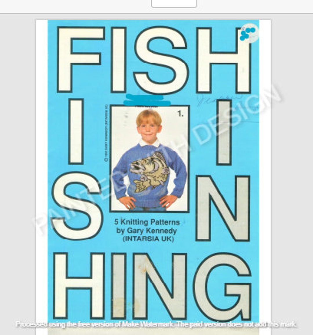 Vintage Fishing Sweater Jumper Knitting Pattern 5 Designs, Adults and ...