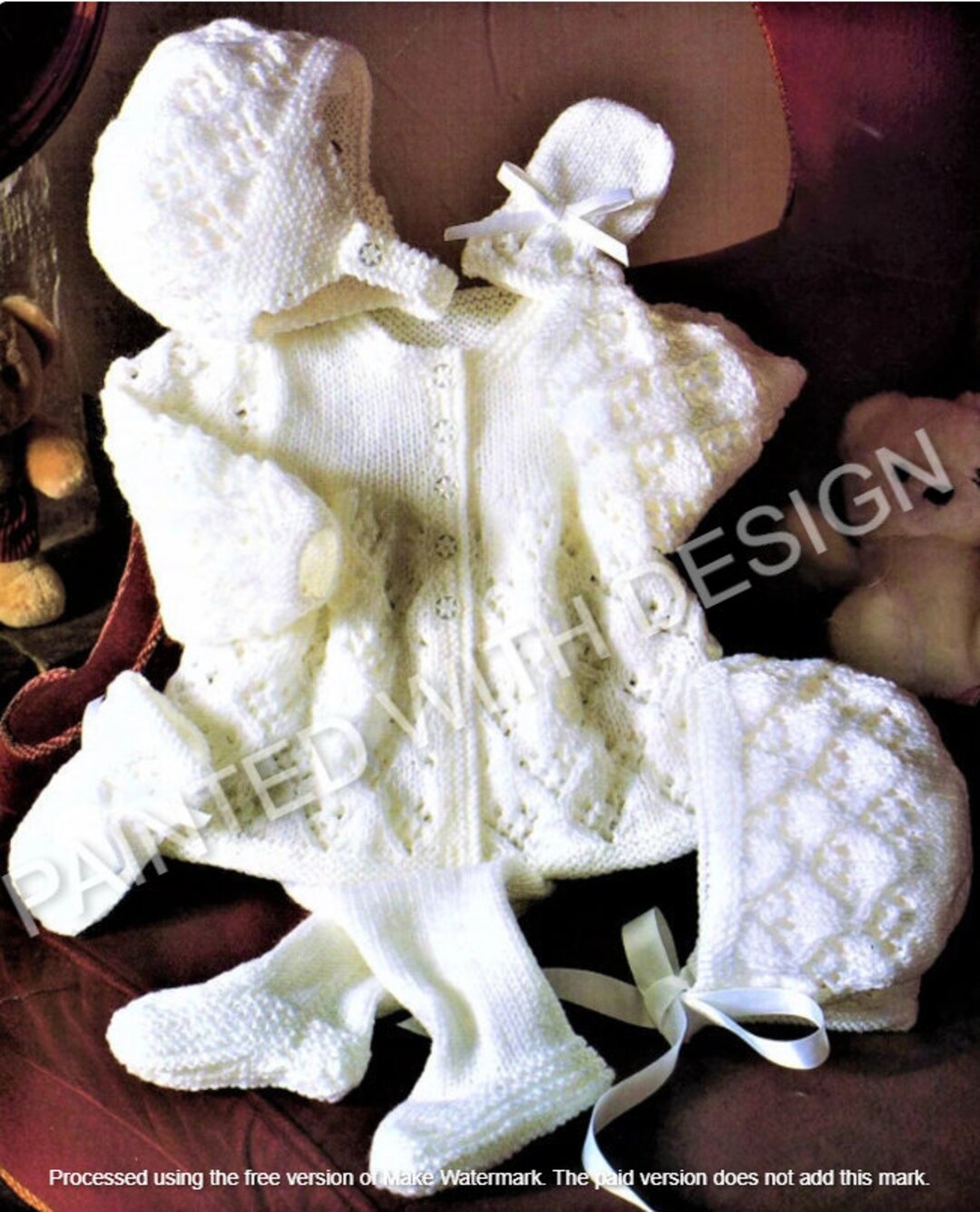 Baby Pram Set, Baby Jacket, Leggings, Bonnet/helmet and Mittens ...