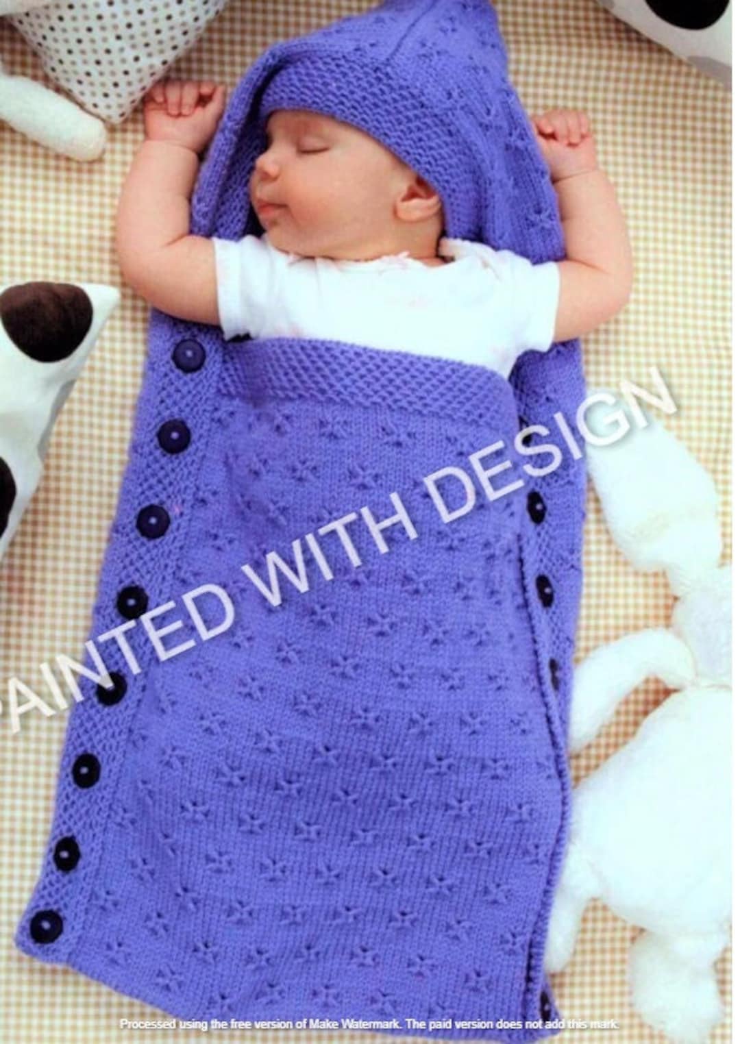 Baby Cocoon Knitting Pattern, Baby Sleeping Bag, Baby Blanket, PDF ...
