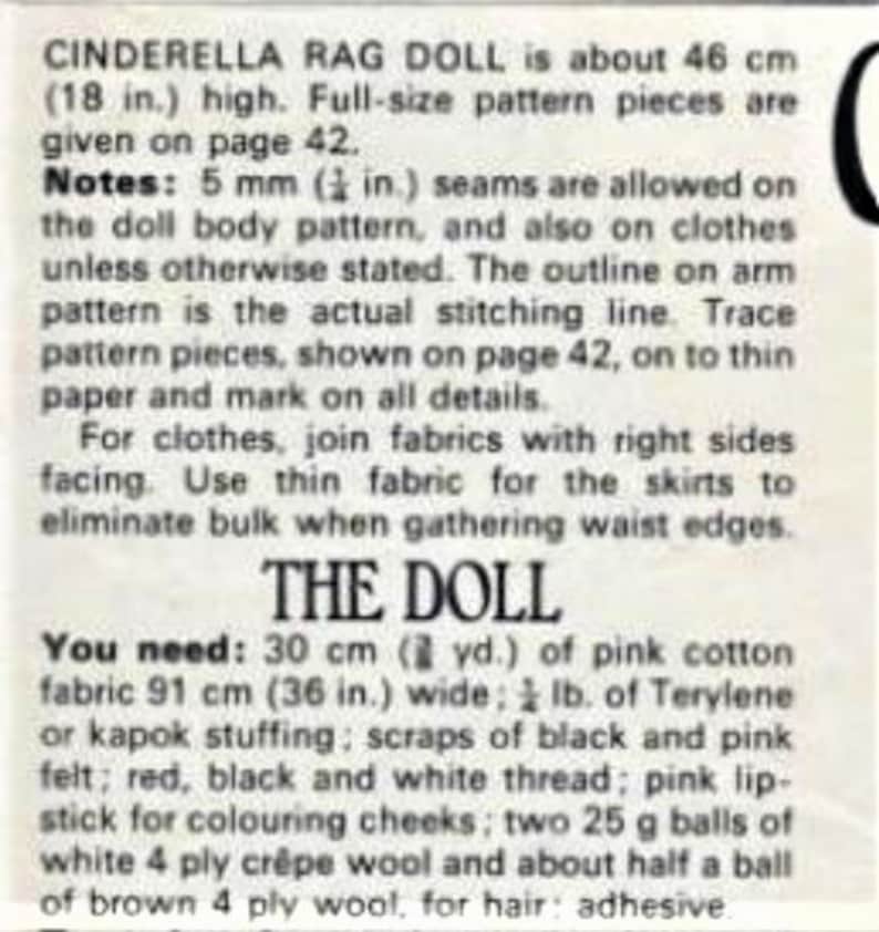 Cinderella Rags to Riches, Topsy Turvy Doll, Sewing, Vintage Pattern ...