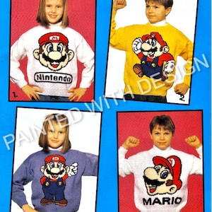 Super Mario Sweater, Jumper, 4 Designs, Adult and Children's Sizes ...