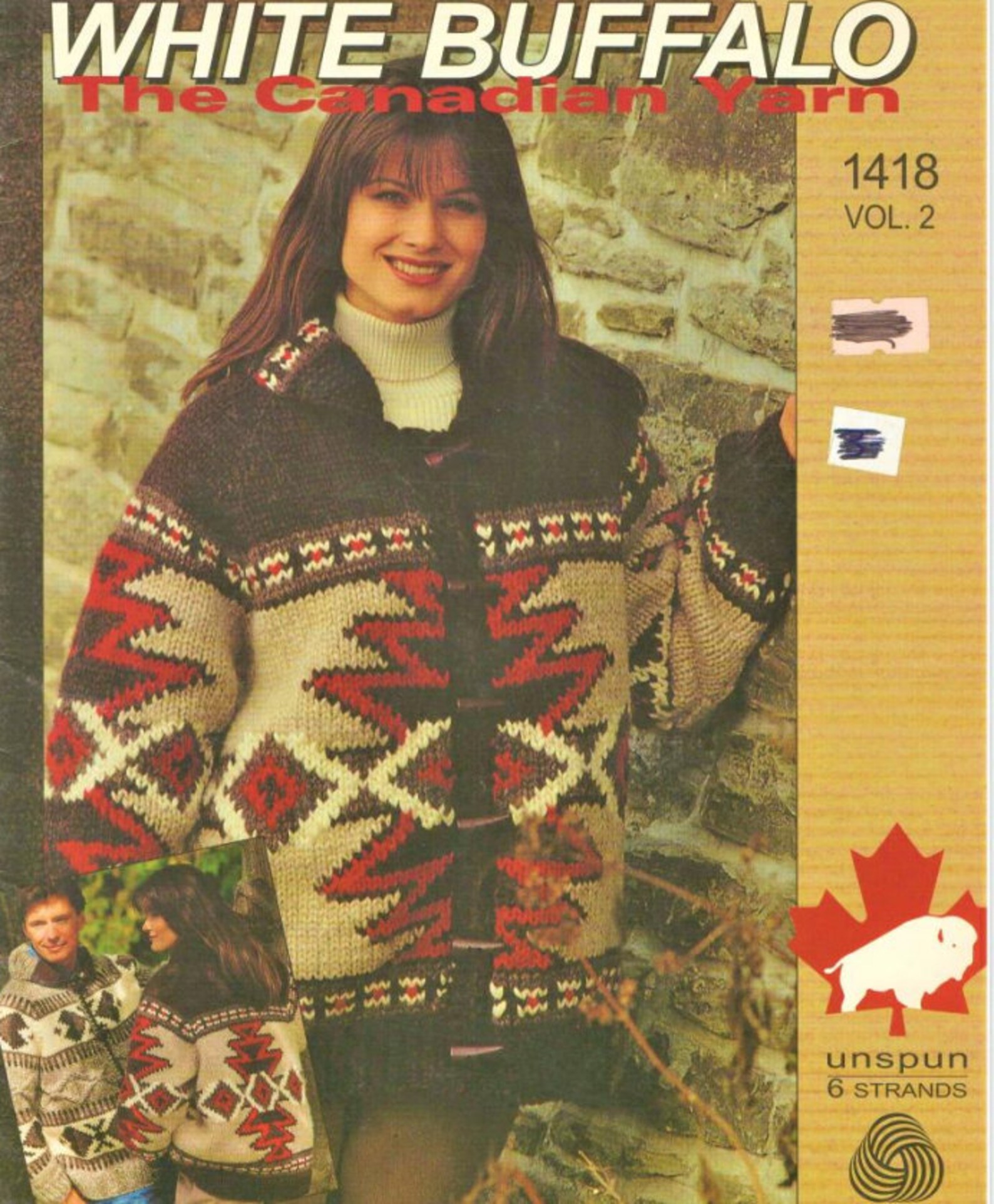 White Buffalo Wool #1418 Volume 2, Two Sweaters, Ladies Sweater and Men ...